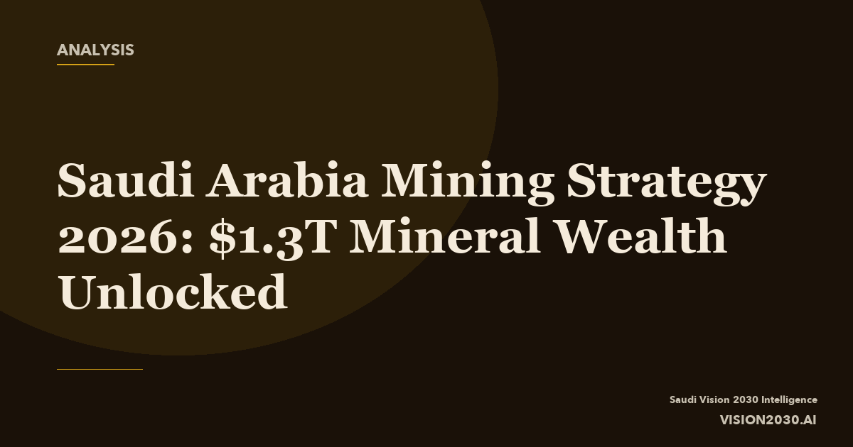 Saudi Arabia Mining Strategy 2026: $1.3T Mineral Wealth Unlo