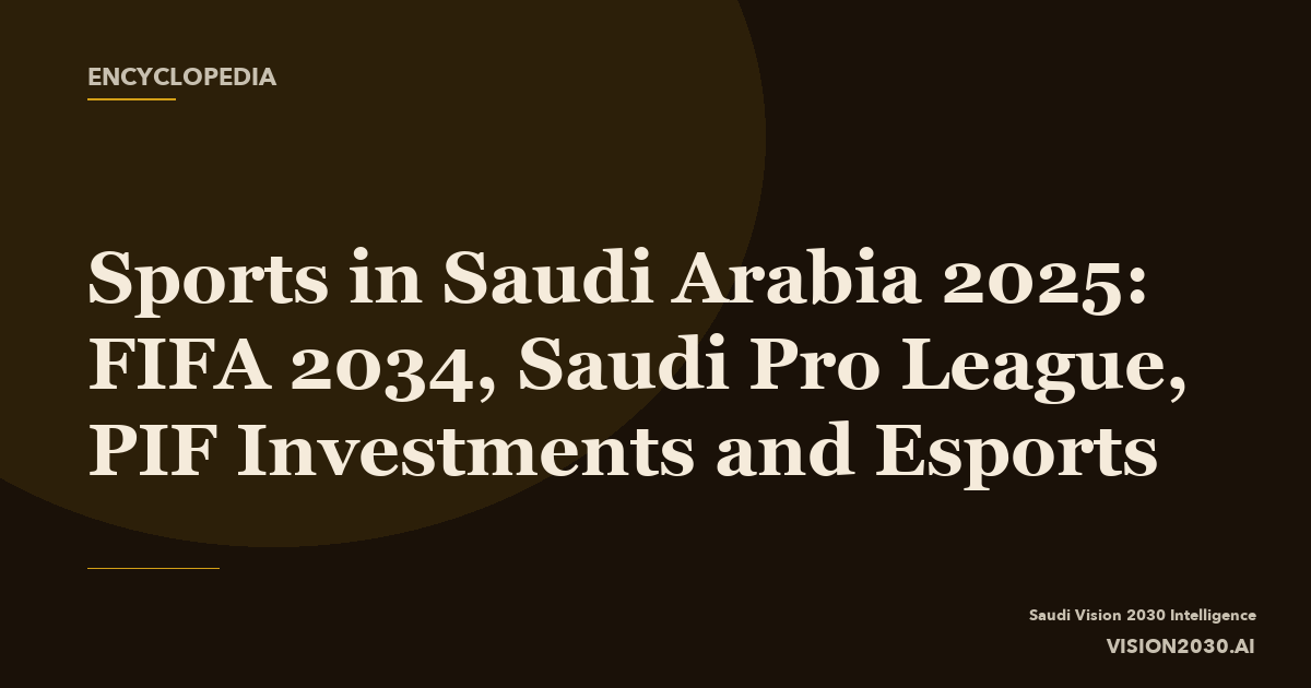 Sport en Arabie saoudite 2025 : FIFA 2034, Pro League, PIF et esport